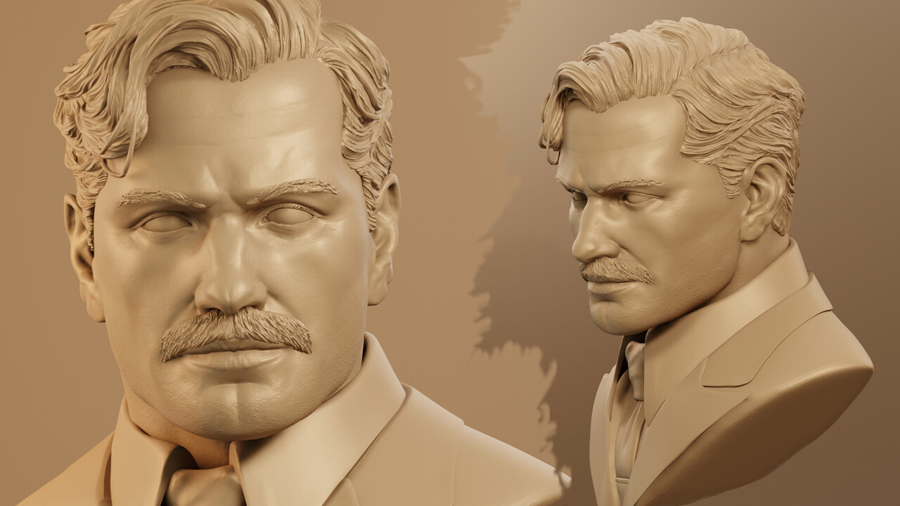 HENRY stl file miniature bust by Rafael N